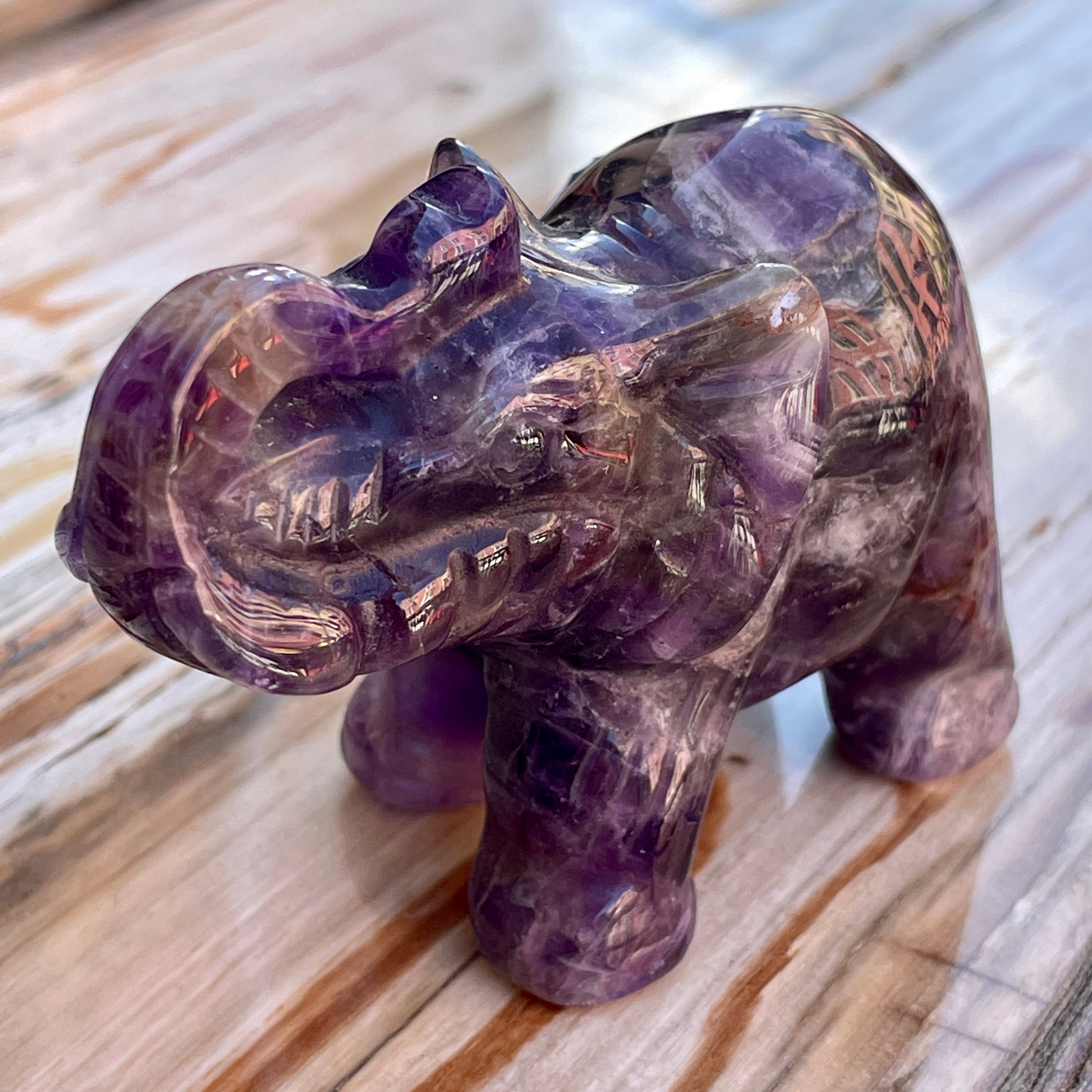 Amethyst Premium Carved and Polished Elephant | Earth Odyssey
