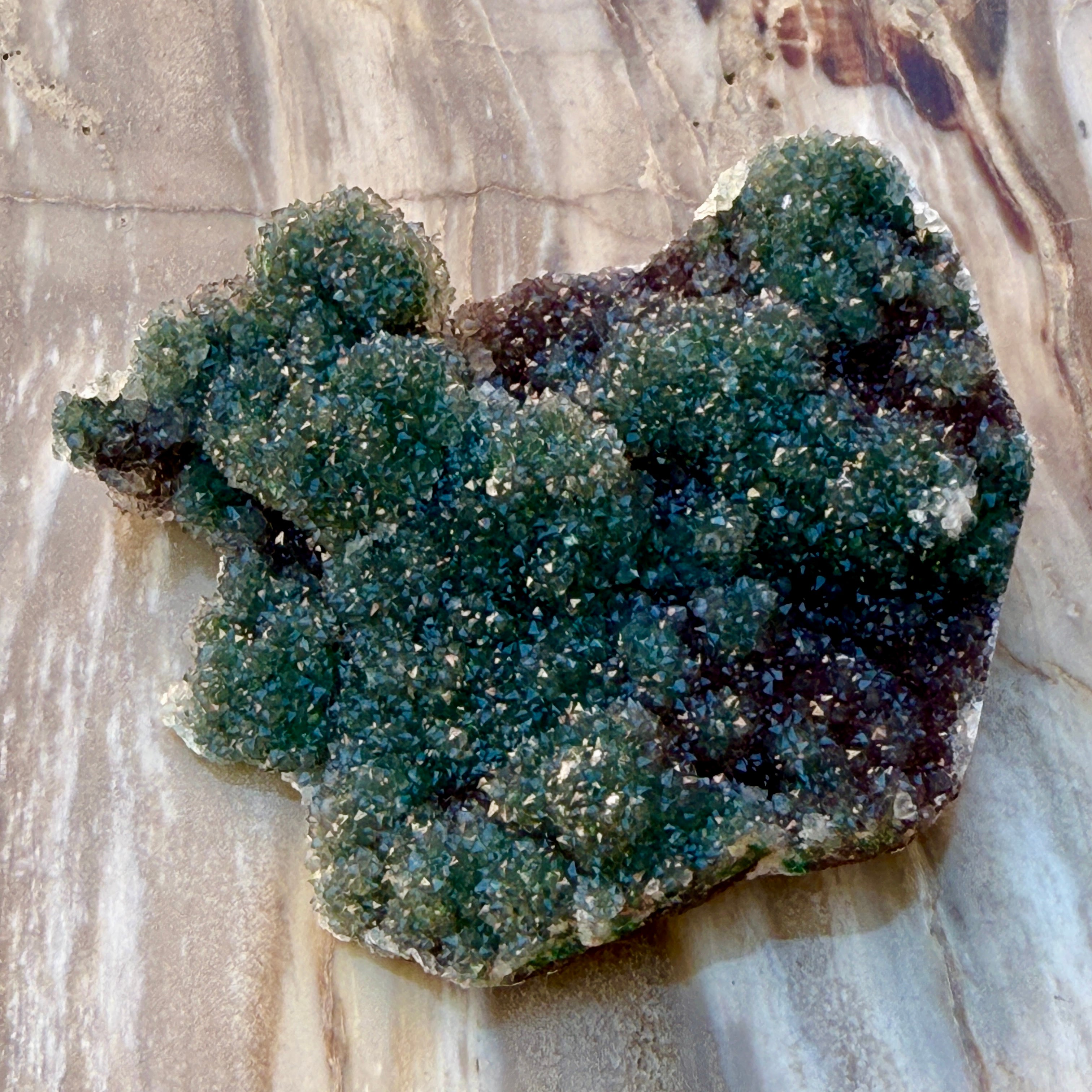 Malachite with Druzy Quartz Clusters | Earth Odyssey
